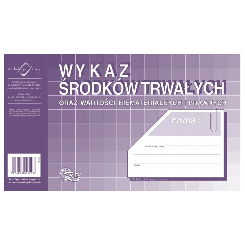 Wykaz środków trwałych Wykaz środków trwałych